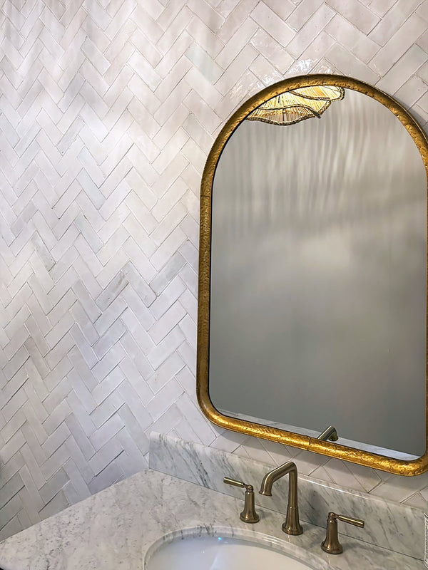 Zellij Ibis White Terracotta 2X6 Wall Tile - Mission Stone & Tile