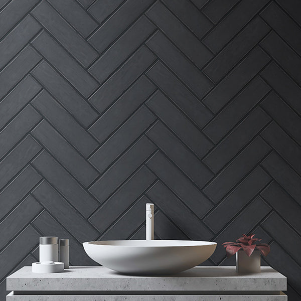 Lines Charcoal Matte 3X12 Wall Tile - Mission Stone & Tile
