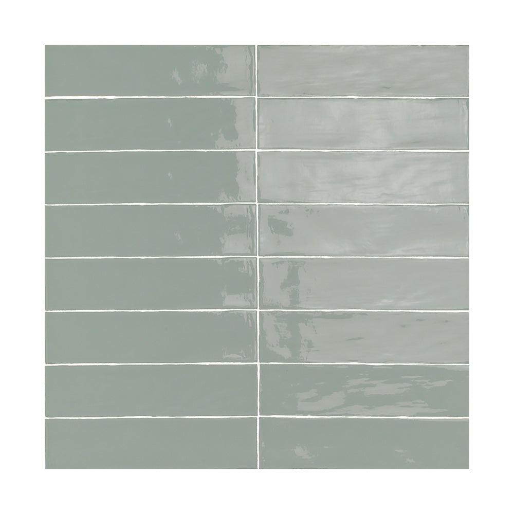 Lines Smokey Green Glossy 3X12 Wall Tile - Mission Stone & Tile