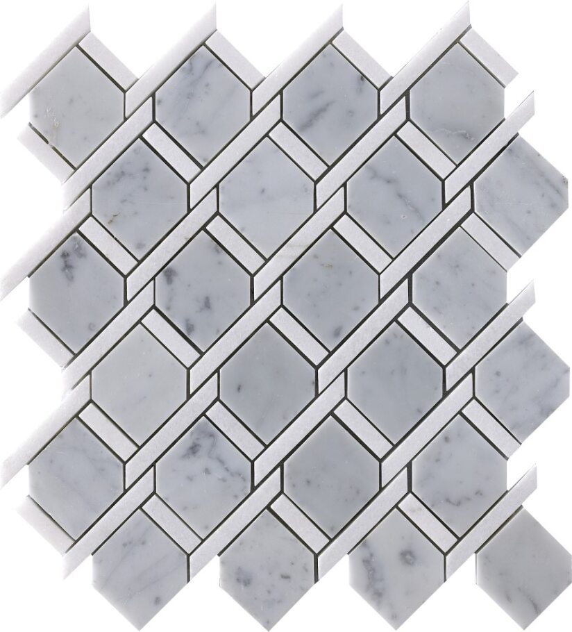 Artistic Carrara + Thassos Rope Mosaic- Polished - Mission Stone & Tile