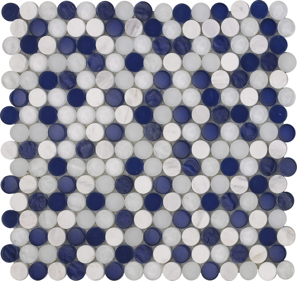 St. Croix Marine Penny Round Glass Mosaic – Mission Stone & Tile