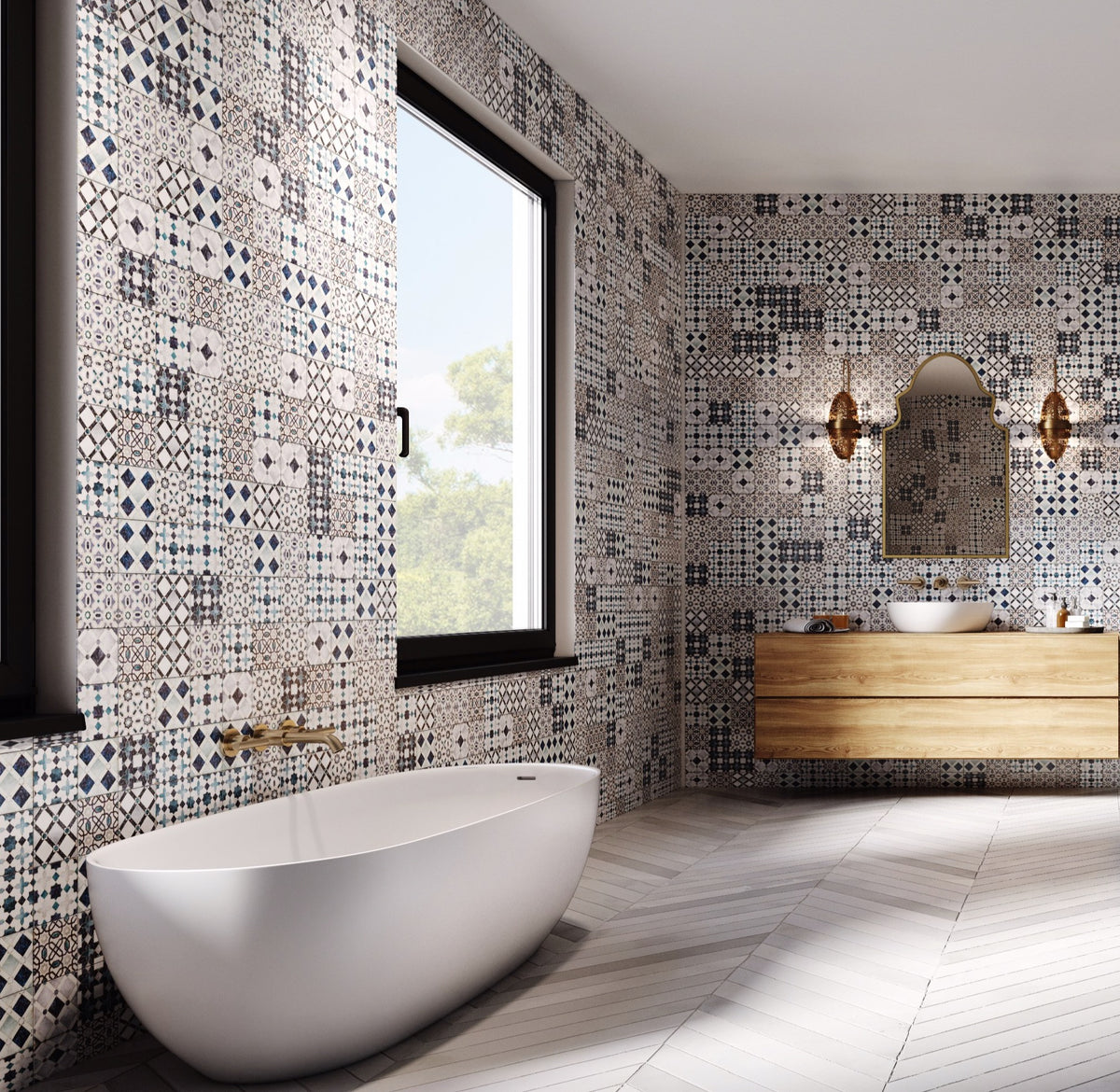 Encanto - Oceano Mix Azure 4 x 4 - Mission Stone & Tile